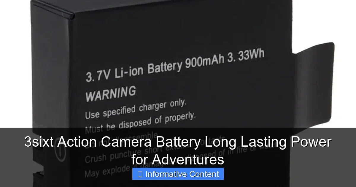 3sixt Action Camera Battery Long Lasting Power for Adventures - Action ...